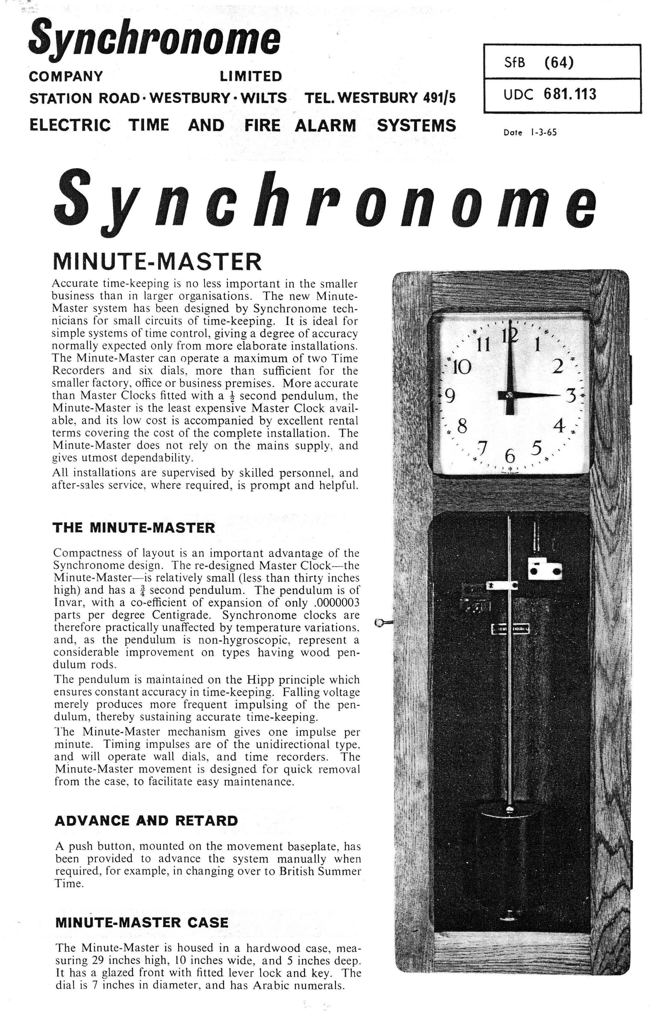 clockdoc.org - /media/Synchronome/Synchronome Minute master/Documentation/